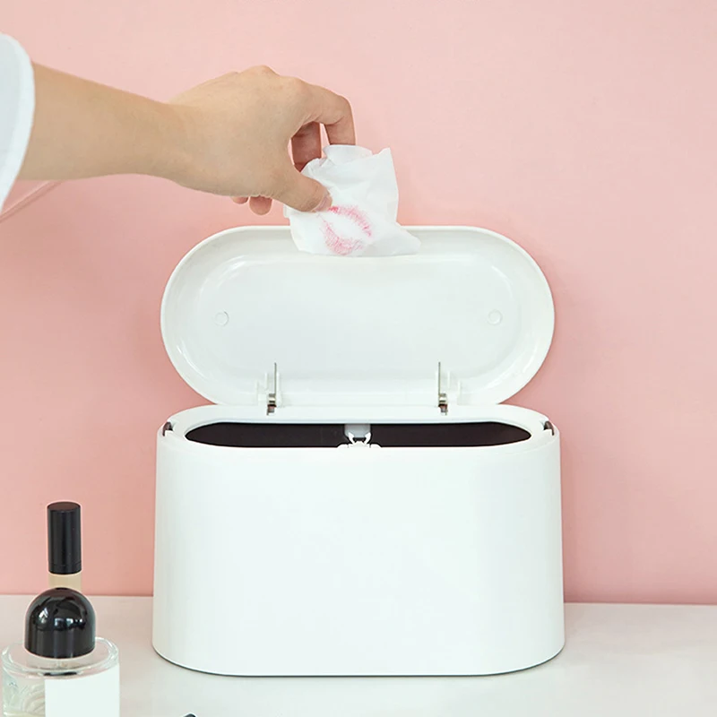 POUBELLE DE TABLE,White--Mini poubelles de bureau avec couvercle ...
