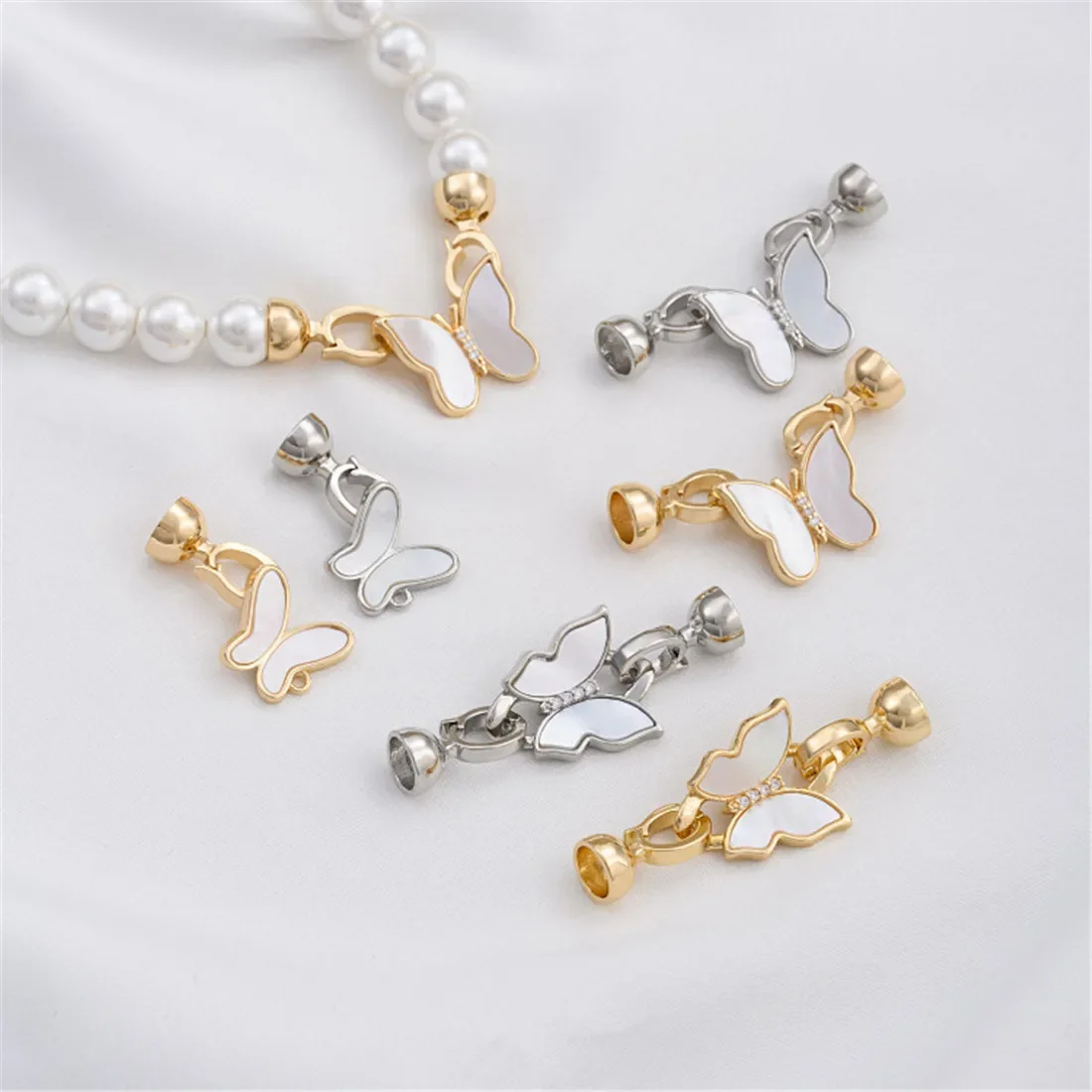 14K-Gold-Inlaid-Natural-Mother-Shell-Butterfly-Pearl-Buckle-Handcrafted ...