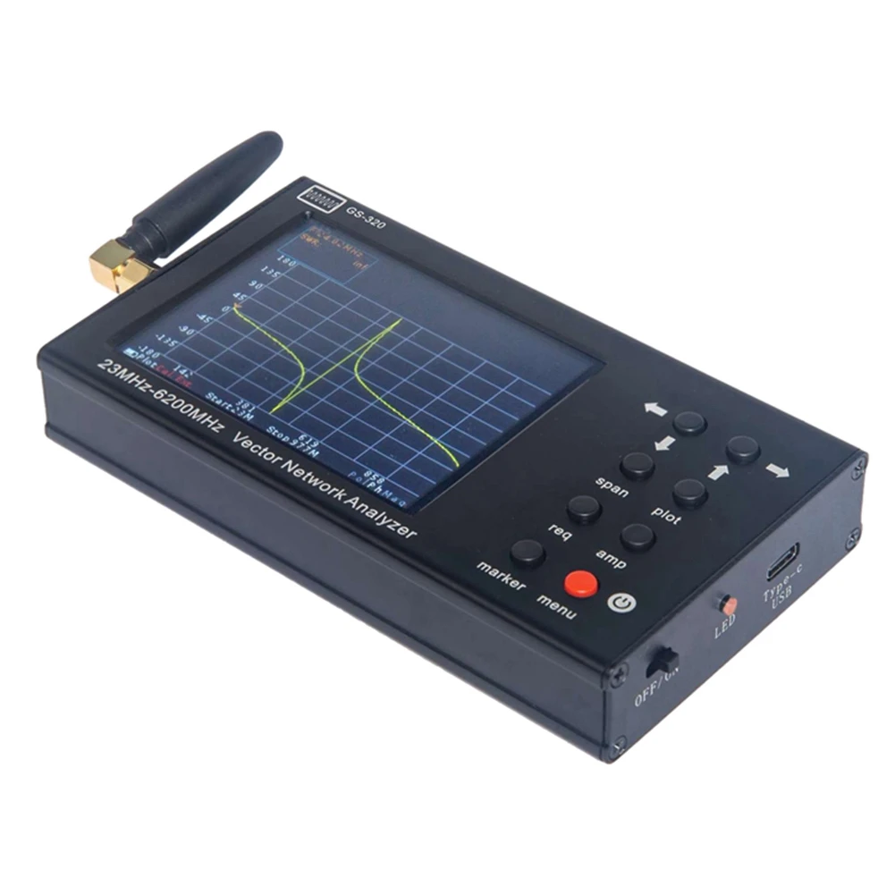 GS320 6GHz Nano VNA Vector Network Analyzer 3.2Inch LCD Touch Screen ...