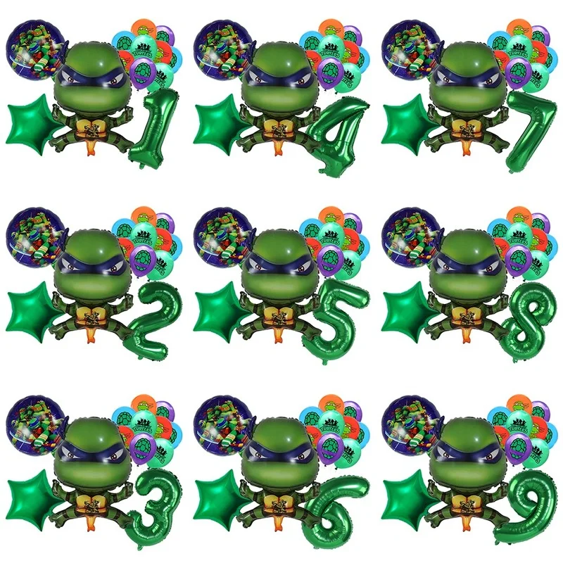 14PCS-Teenage-Mutant-Ninja-Turtles-Number-Balloons-Set-Kid-1-9-Age ...