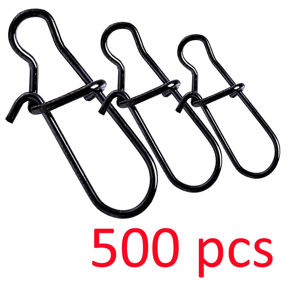 500-pcs-Stainless-Steel-Fishing-Fastlock-Snaps-Clips-Safety-Connector ...