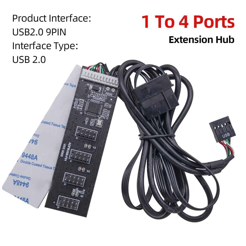 USB2-0-9pin-Header-Extension-Hub-Splitter-Adapter-Converter-USB-2-0-HUB ...