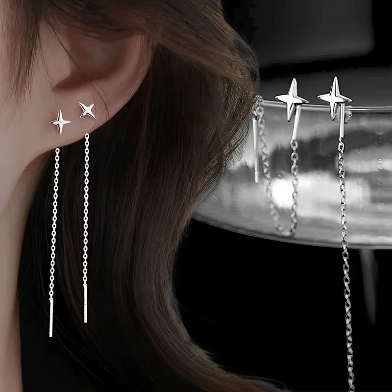 Trend Long Wire Tassel Thread Chain Climb Star Heart Beads Pendants ...
