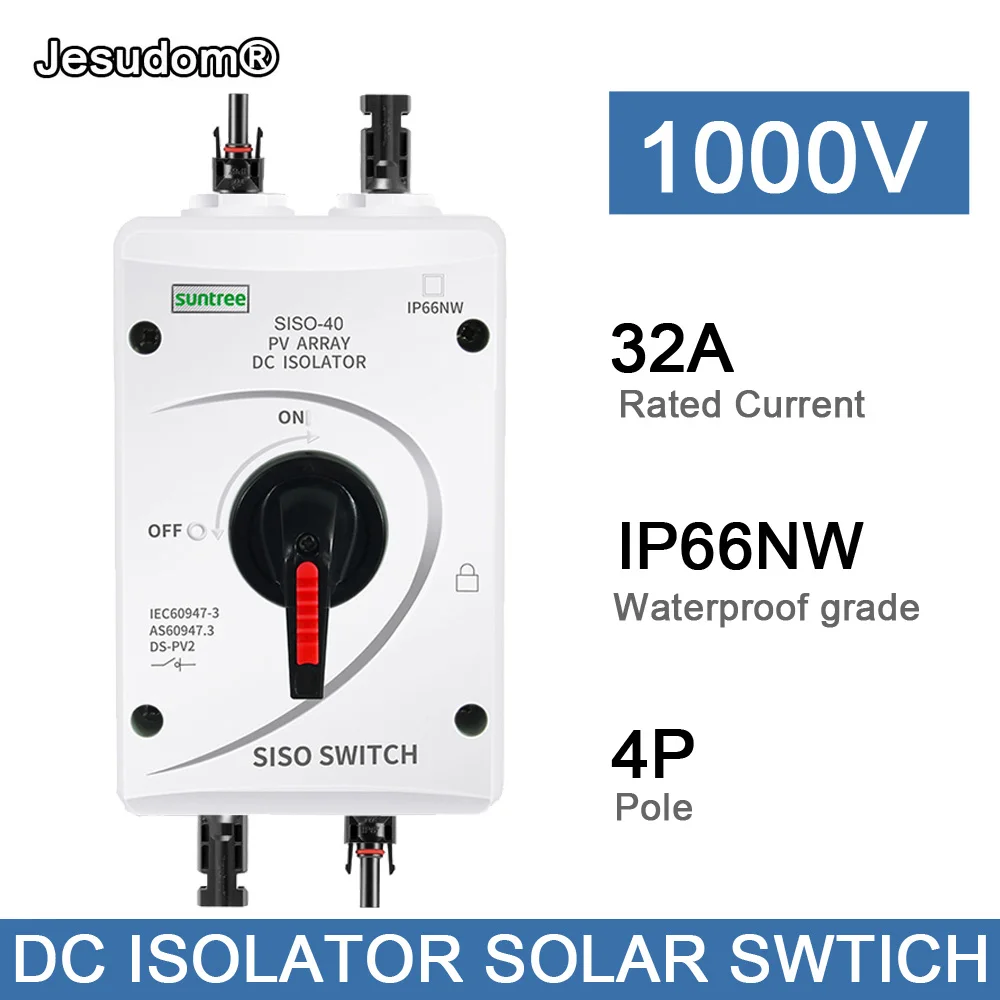 1000V 32A Solar Switch Waterproof Grade IP66 Polycarbonate Flame ...