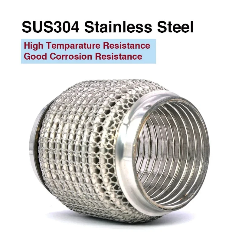 1PC-Stainless-Steel-304-Flex-Pipe-Exhaust-Bellow-Tube-Flex-Coupler-With ...