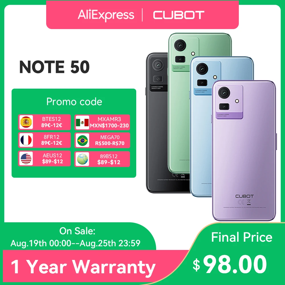 Cubot-NOTE-50-Smartphone-6-56-16GB-256GB-90Hz-Refresh-Rate-5200mAH-50MP ...