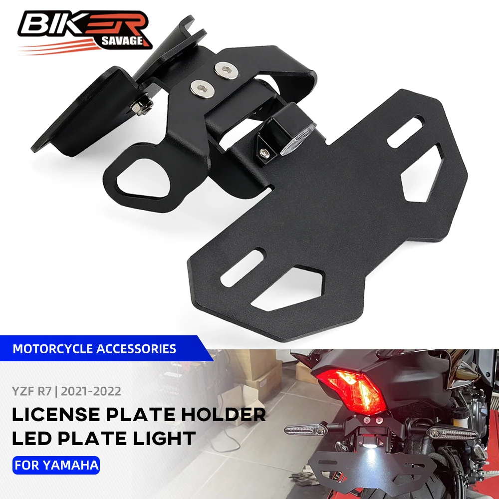 License Plate Holder with LED Light For YAMAHA YZF R7 YZF-R7 Motorcycle Accessories Parts Rear ...