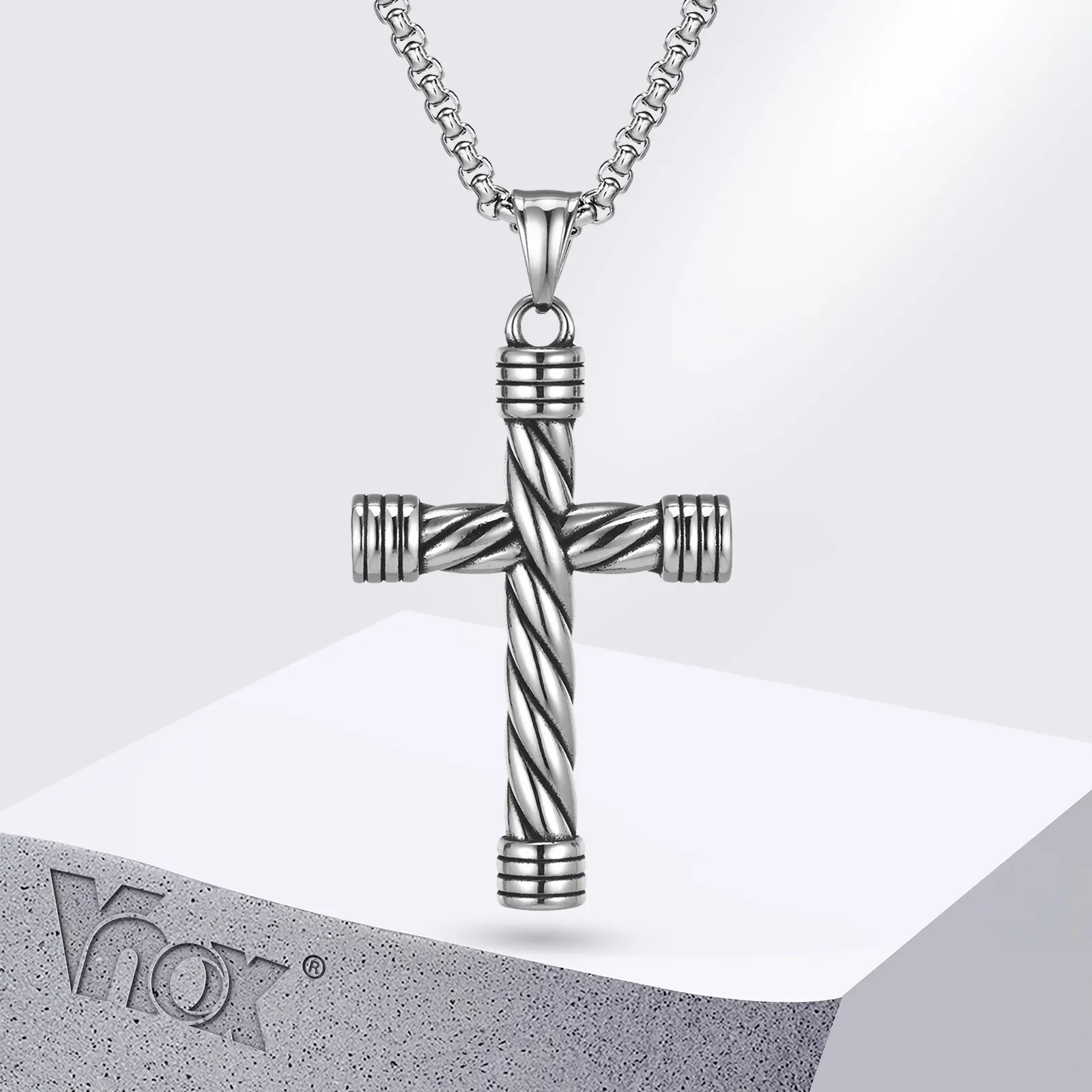 Vnox-Bold-Twisted-Metal-Cross-Necklaces-Cool-Mens-Boys-Big-Cross ...