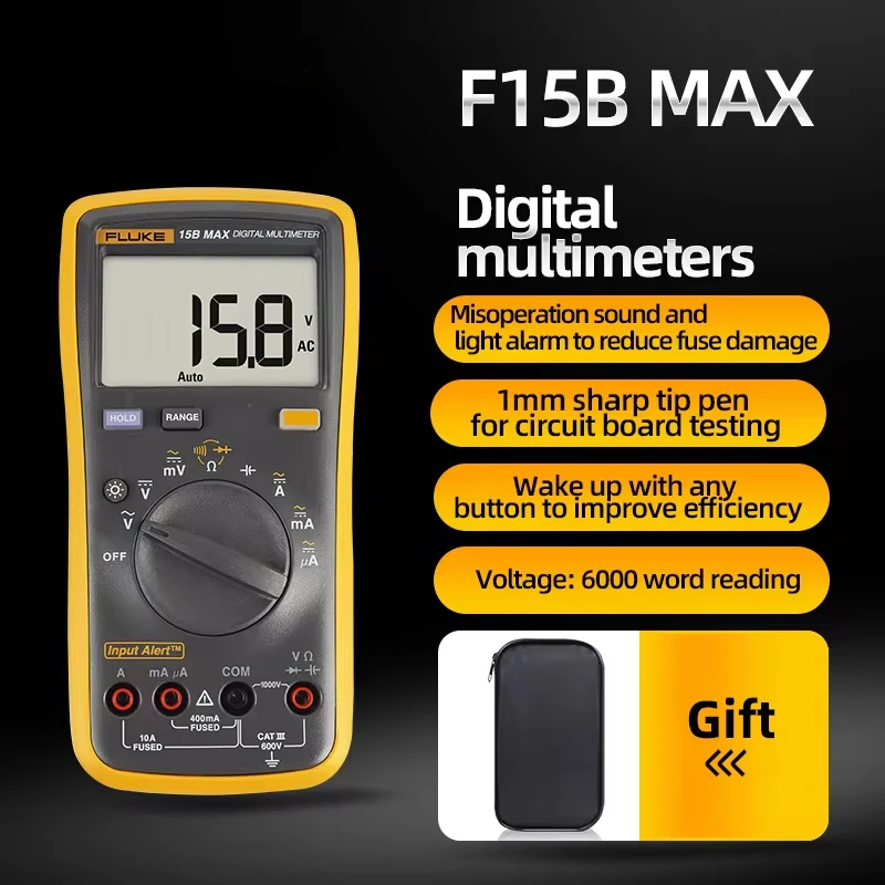 Fluke-15B-MAX-17B-MAX-18B-Automatic-Digital-Range-Multimeter-DMM-AC-DC ...