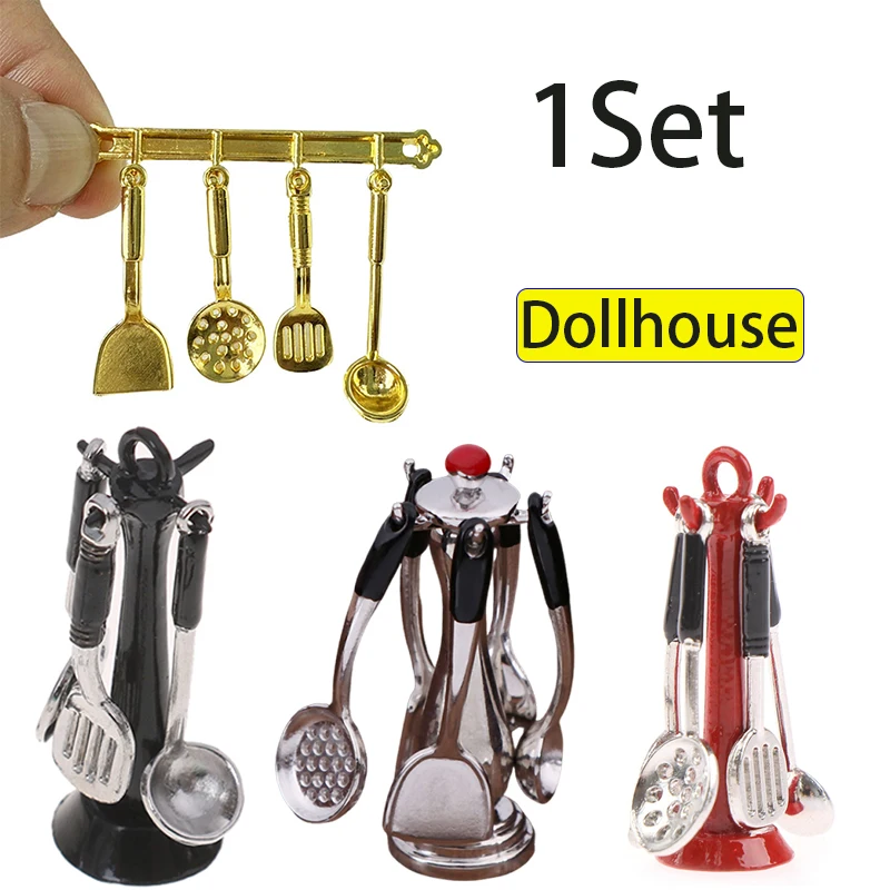 Dollhouse Kitchen Utensil Vertical Hanging Spoon Spatula Spoon Set ...