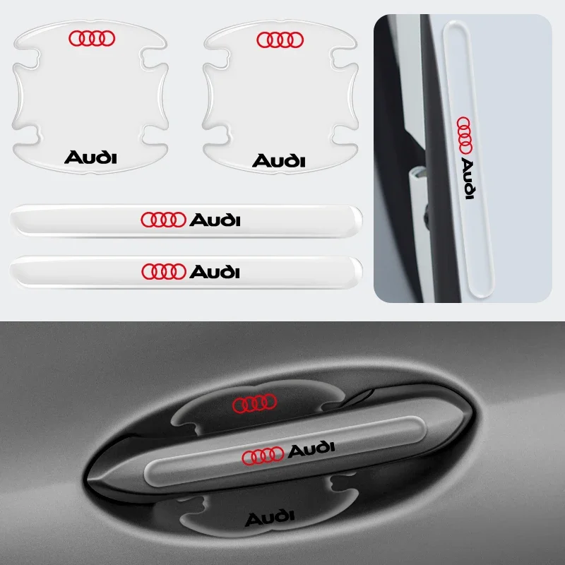 8Pcs Transparent Car Door Handle Protector Film Anti Scratch Stickers ...