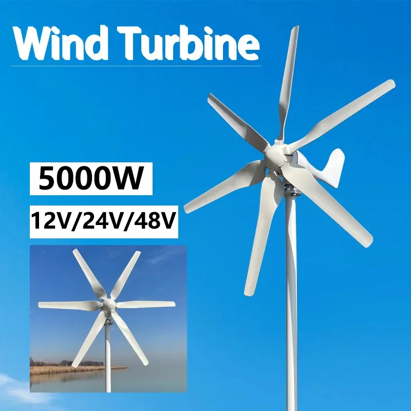 5kw-Wind-Turbine-Alternator-Real-Efficiency-Free-Energy-Windmill-5000W ...