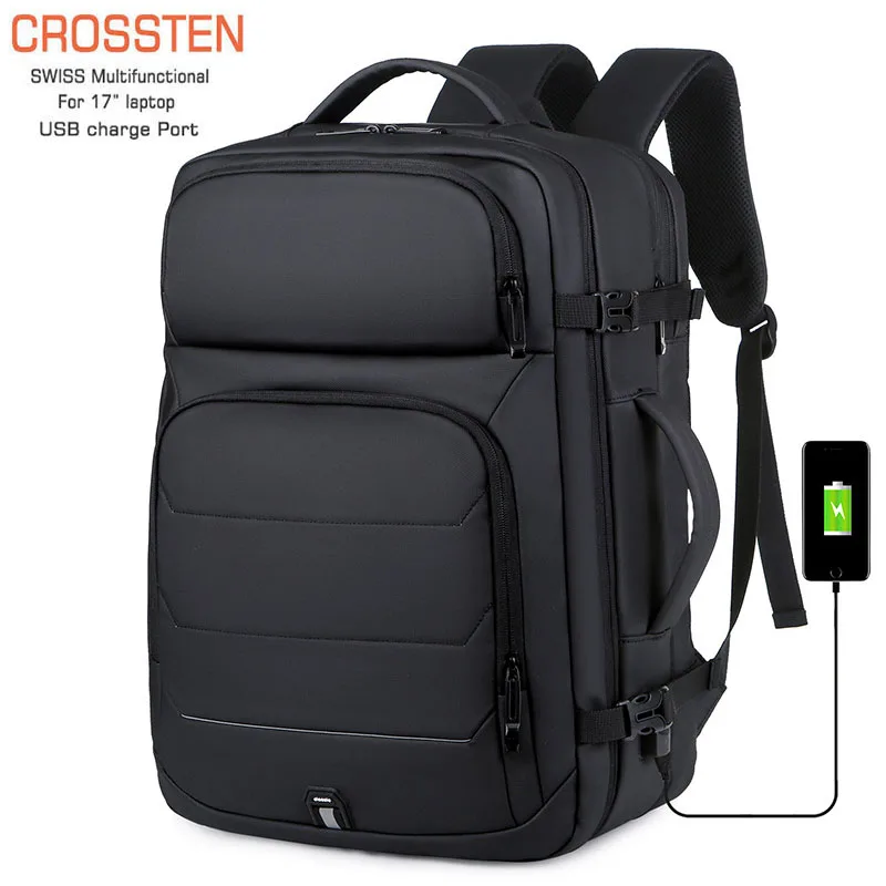 CROSSTEN-40L-Large-Capacity-Expandable-Backpacks-USB-Charging-17-inch ...