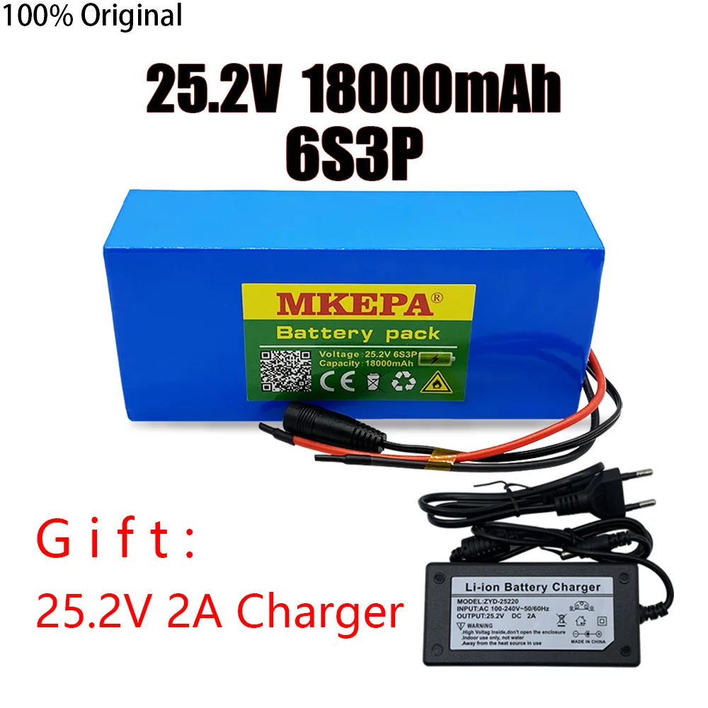 6s3p 24V 18Ah 18650 Battery Lithium Battery 25.2v 18000mAh Electric ...