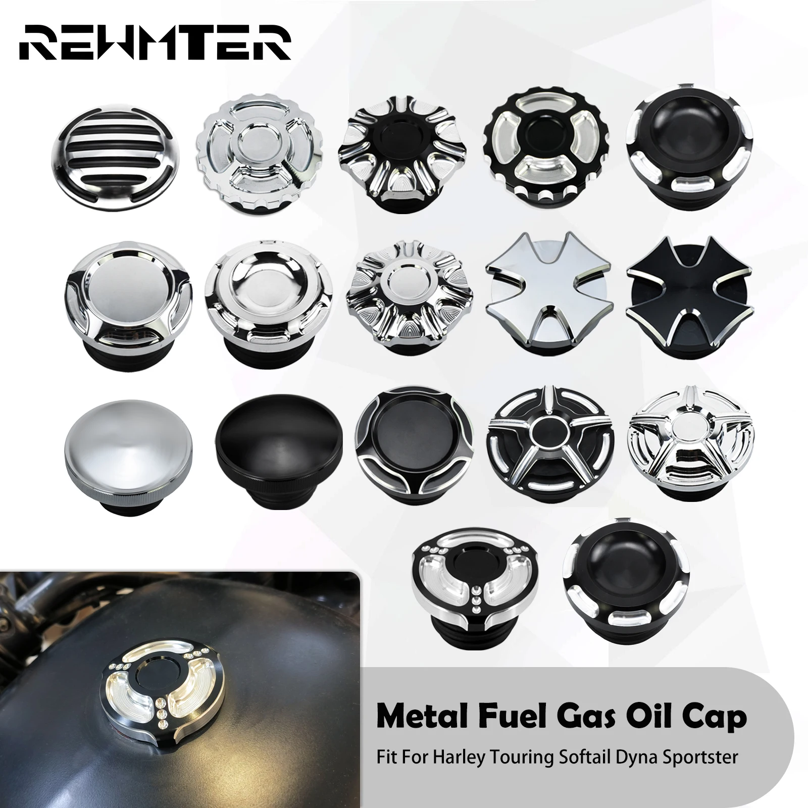 Motorcycle Oil Tank Cover Metal Fuel Tank Right-hand Thread Gas Cap For ...