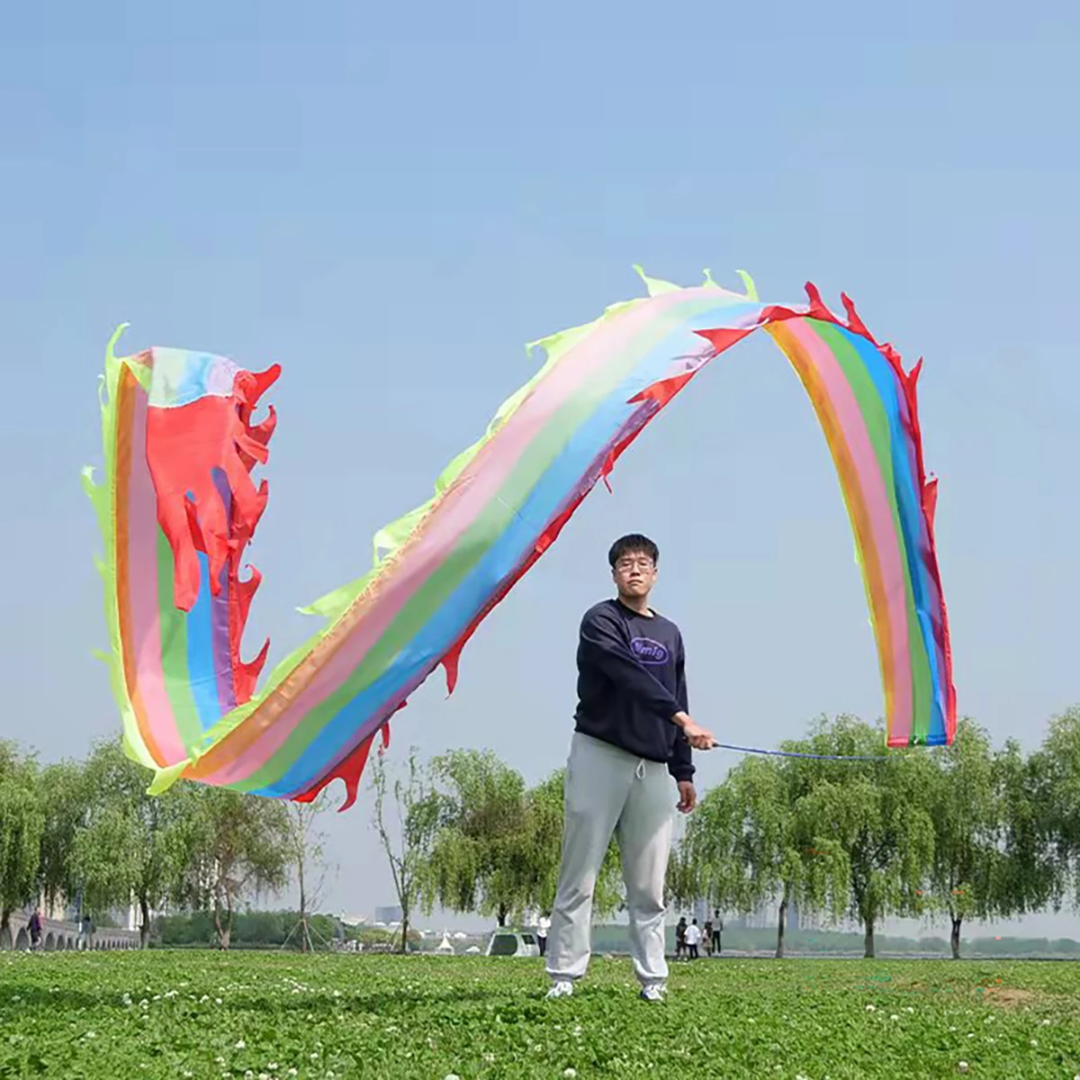 3D Rainbow Color Ribbon Streamer with Handstick Travel Bag Washable ...