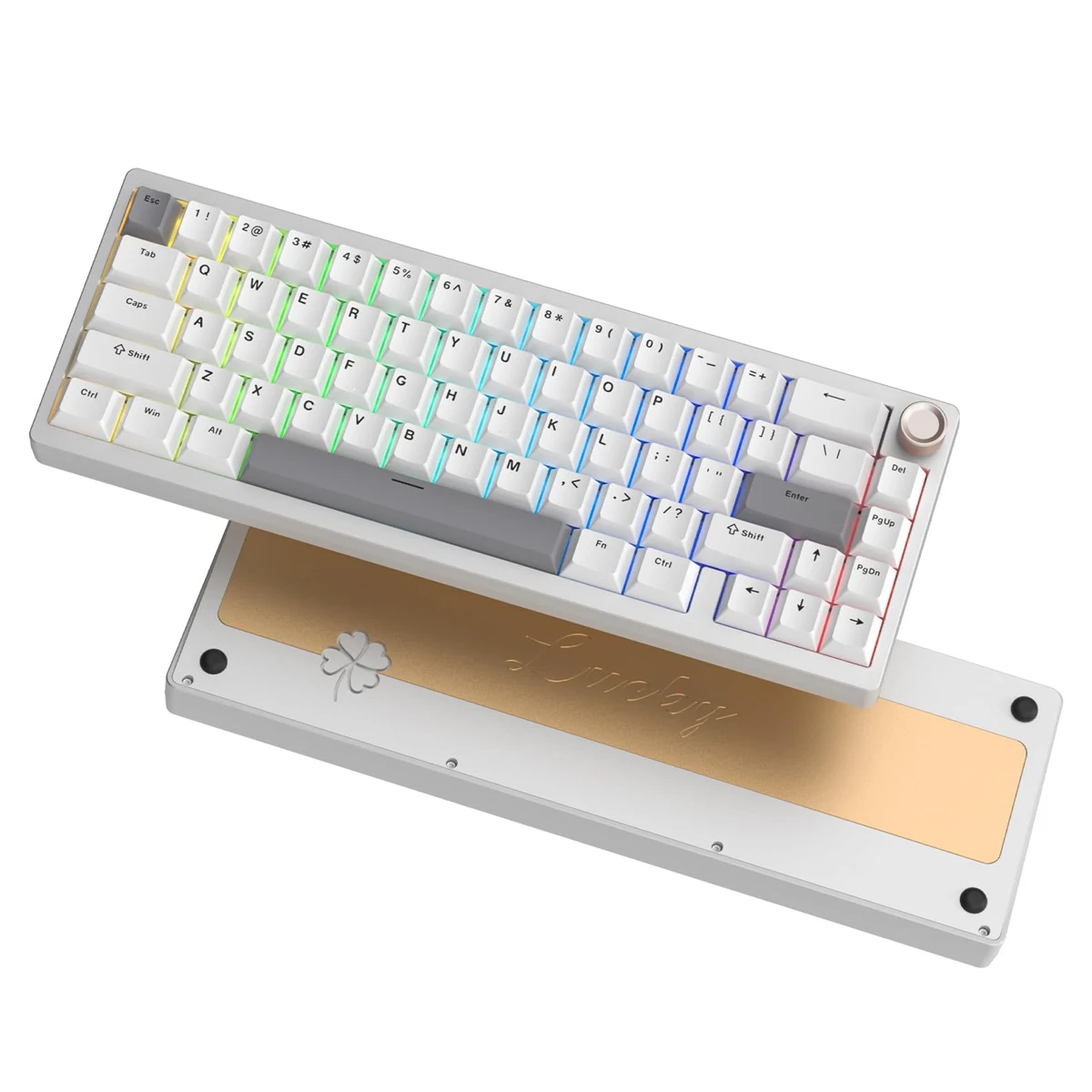 SK65-Retro-Silver-White-Tri-Mode-Mechanical-Keyboard-Hot-Swap-Aluminium ...
