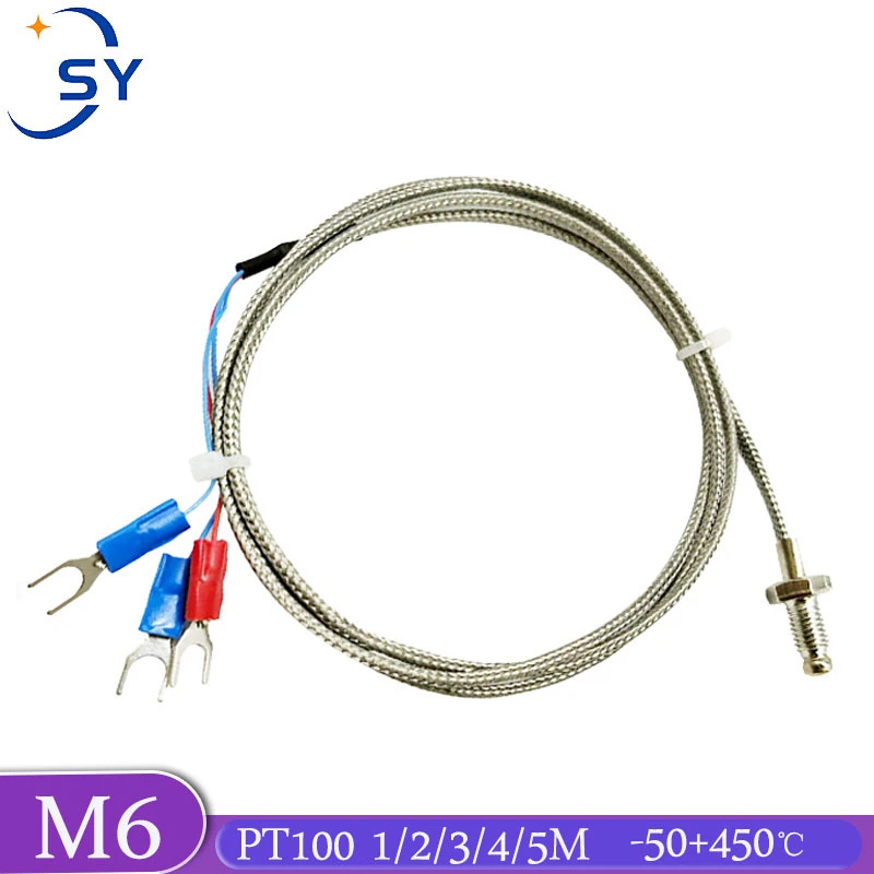 M6 Screw Thermocouple PT100 Temperature Measuring Instrument Temperature Control Hygrograph 200 ...