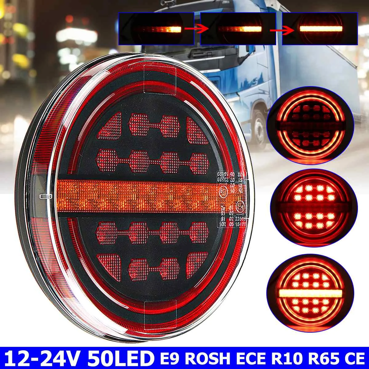 1pcs-12-24V-Round-LED-Truck-Trailer-Tail-Light-Rear-Light-Brake-DRL ...
