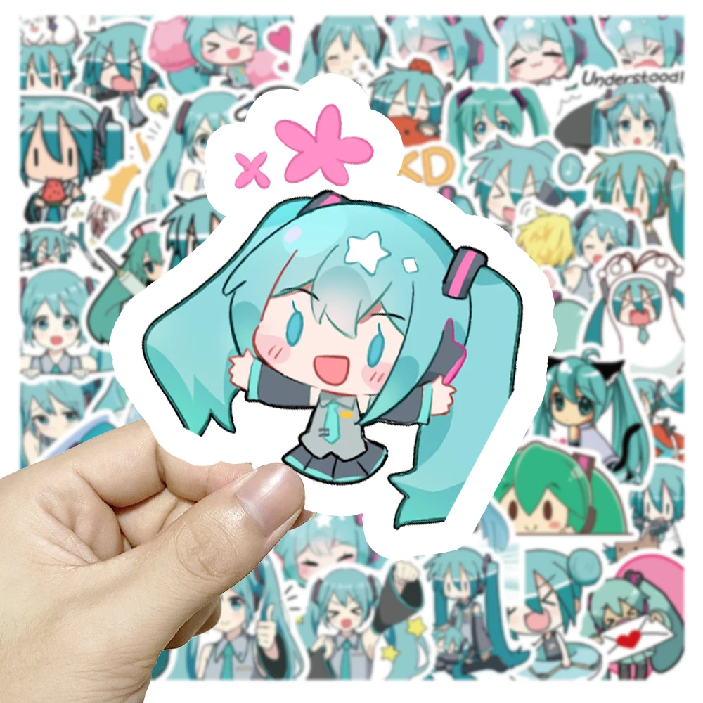 10/65Pcs Kawaii Hatsune Miku Anime Stickers Graffiti Laptop Luggage ...