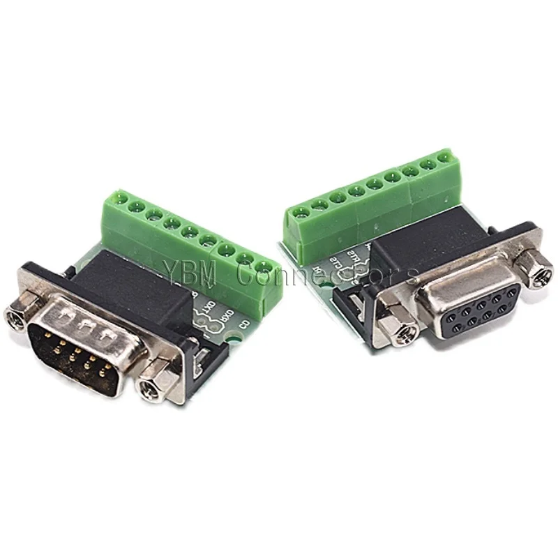 Conectores Db9 Adaptador De Conector Macho Hembra DB9, Terminal De Tornillo Placa De Conversion ...