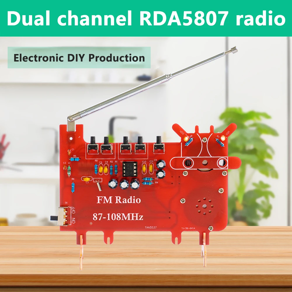 Cartoon Shape Dual Channel FM FM Radio RDA5807 Welding Practice Circuit Board DIY Production Kit ...