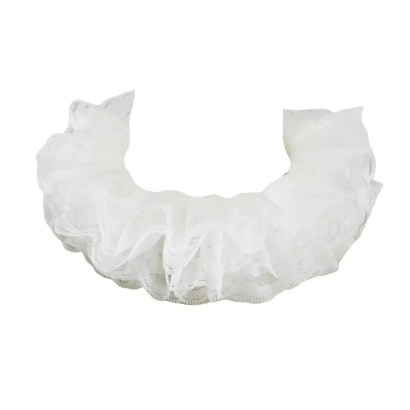 Womens-Elizabethan-Neck-Ruff-Tulle-Scarf-Fancy-Dress-Layered-White ...