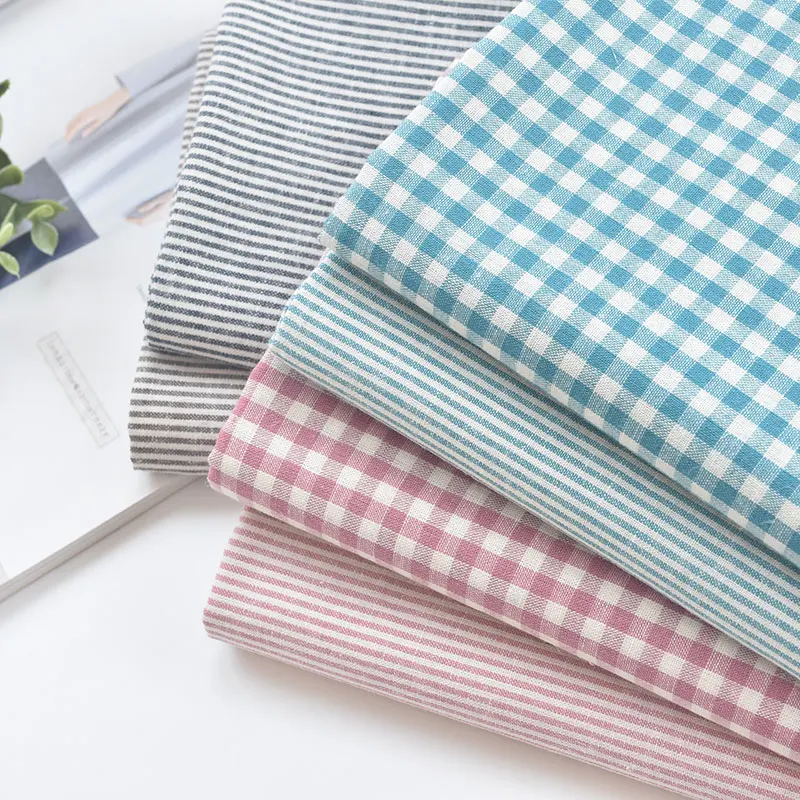 112x50cm-Yarn-Dyed-Cotton-Linen-Yarn-Dye-Striped-Plaid-Fabric-Making ...