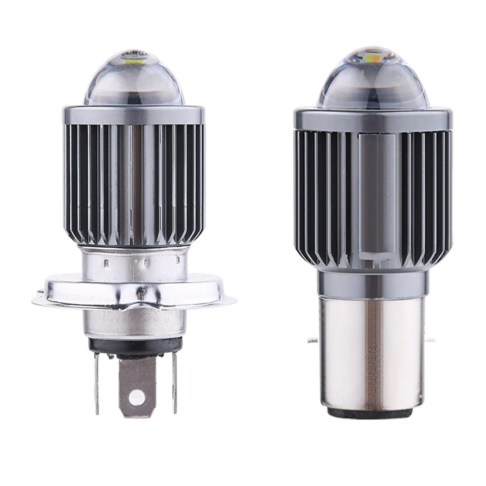 Motorcycle Led Headlight Bulbs With Lens Bright Light Hi/lo Beam Super ...