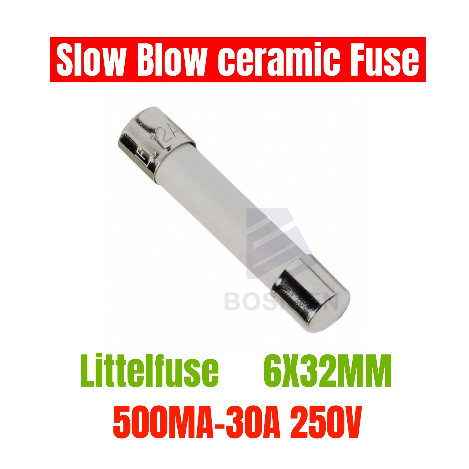 5PCS Original LF 326 Time Lag Slow Blow ceramic Fuse Tube 6X30 6.3 ...