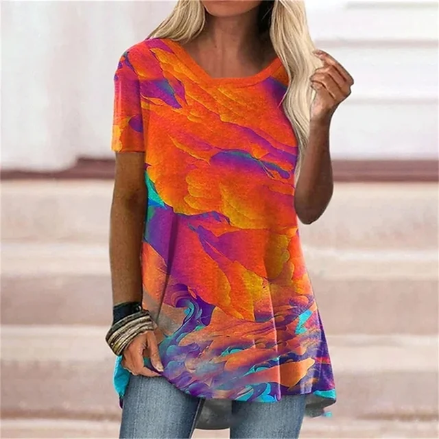 Summer Abstract T-Shirts 3D Printed Streetwear Women's Elegant Fashion ...