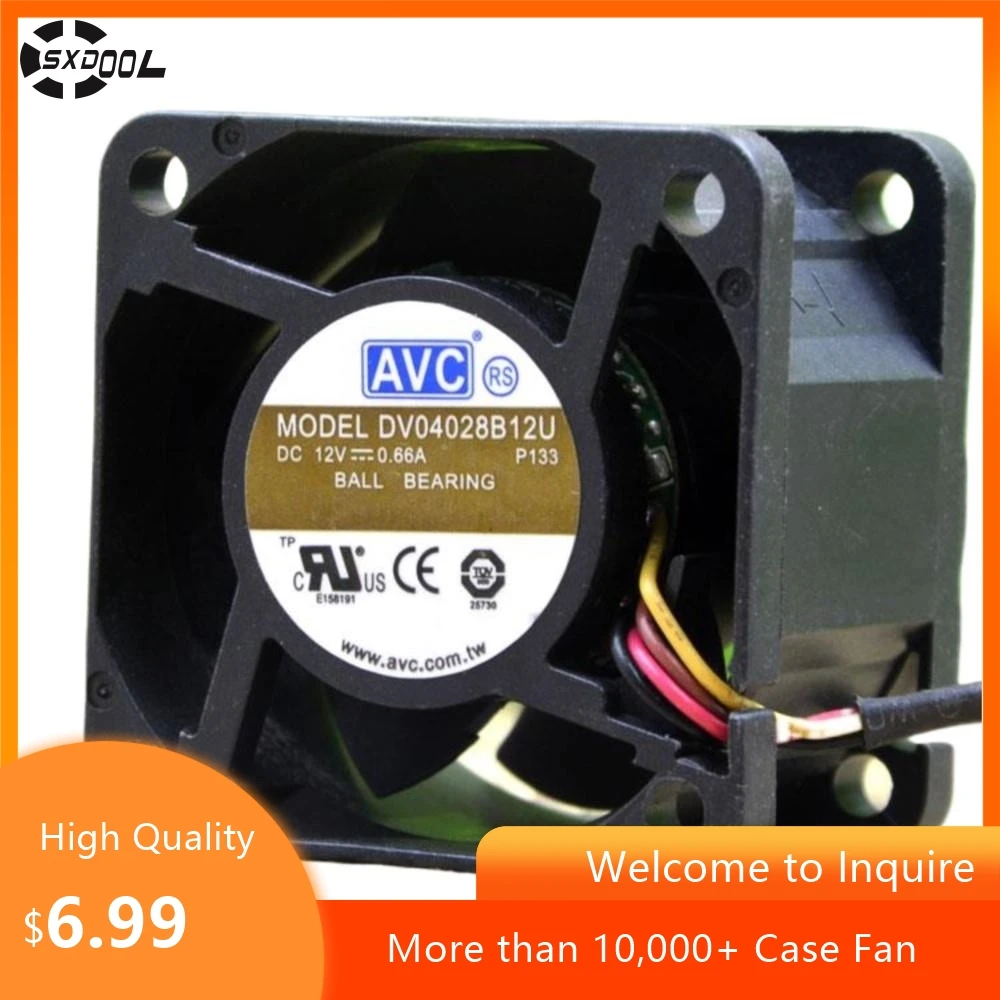40mm Fan for AVC DV04028B12U 12V 0.66A PWM Cooling Fan for Servers ...