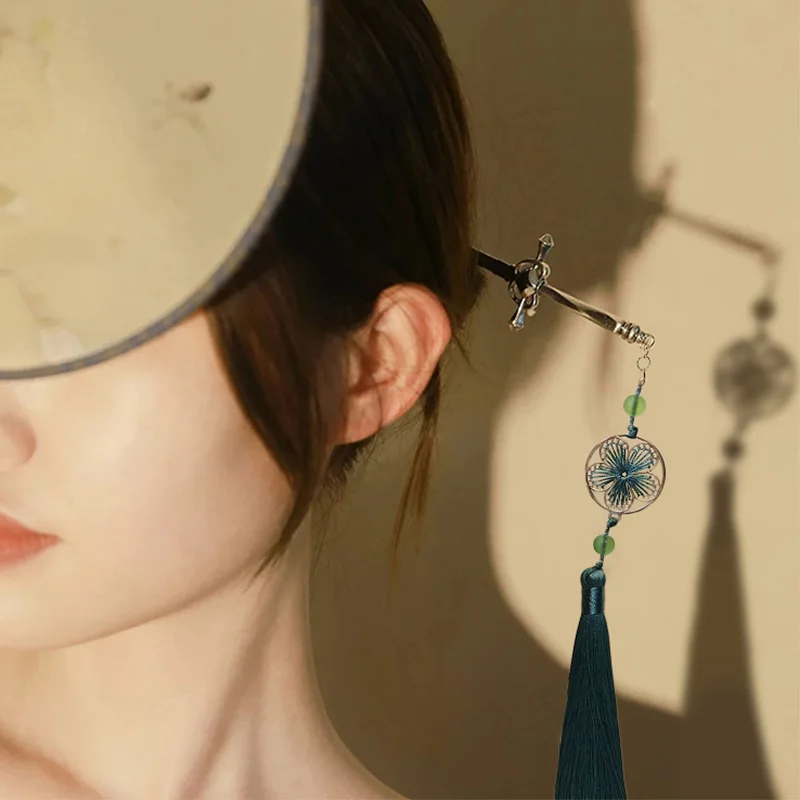 New-Chinese-Ruby-Pendant-Sword-Hairpin-Metal-Hair-Sticks-for-Women-DIY ...