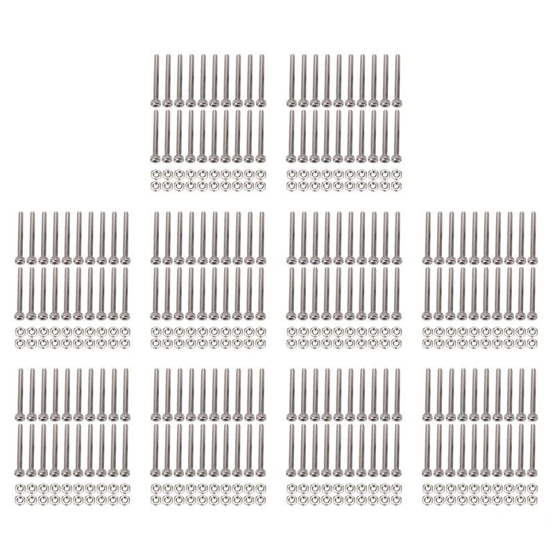 M2 X 20Mm Long Hex Socket Knurled Cap Screws Bolts Nuts Set 200Pcs jpg