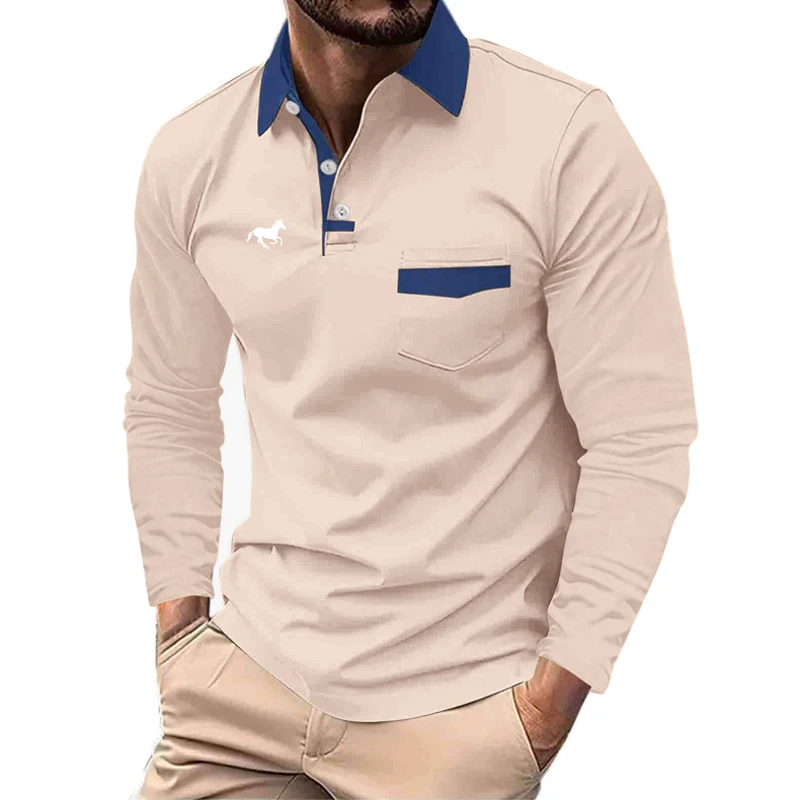 Logo-Print-Men-Long-Sleeve-Big-Pocket-Sitiching-Polo-Shirt-Men-Business ...