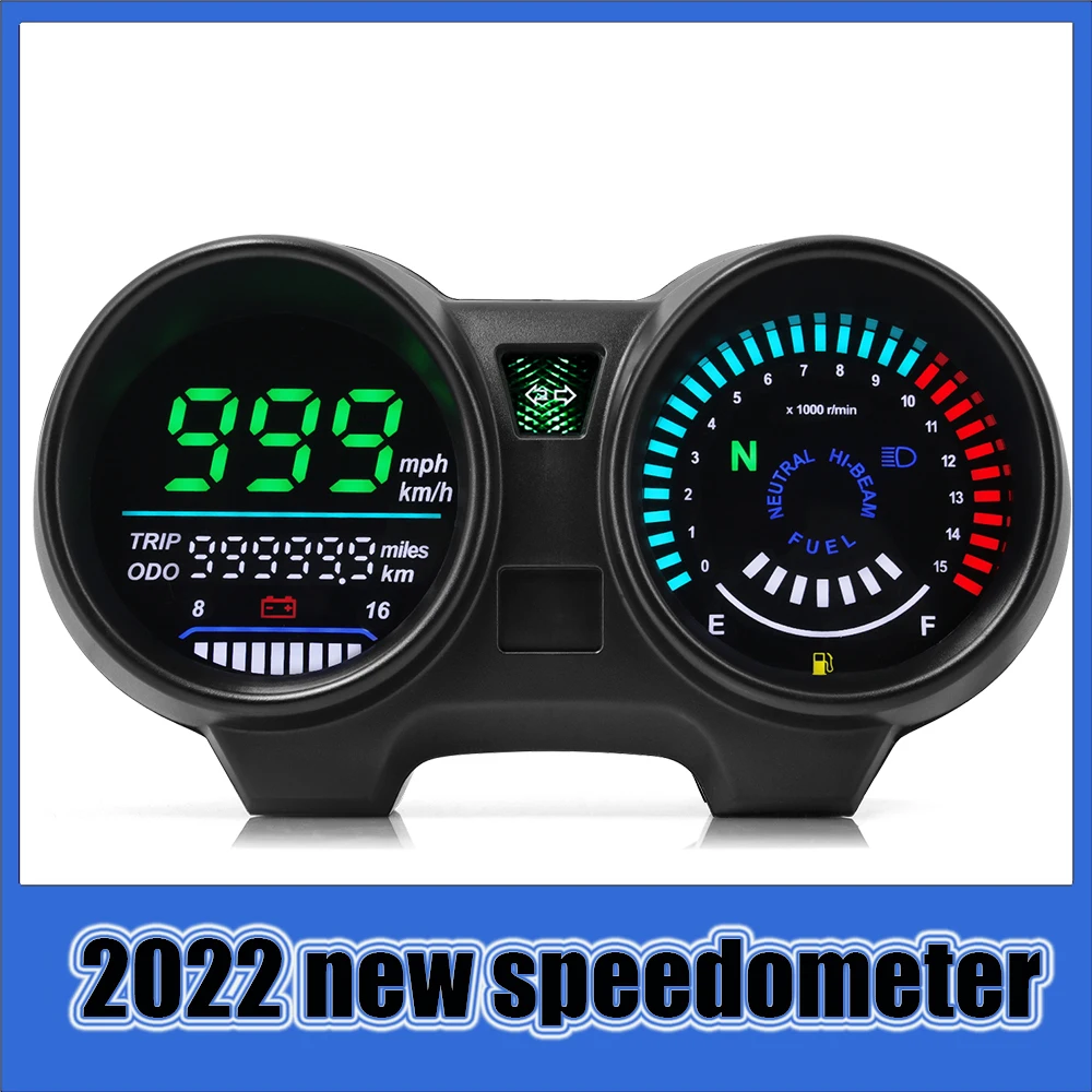 2022 new speedometer digital led panel rpm speed gauge for motorcycle ...