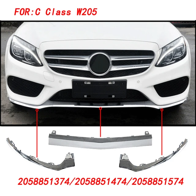 A2058851374 A2058851474 A2058851574 Front Bumper Lip Spoiler Chrome ...