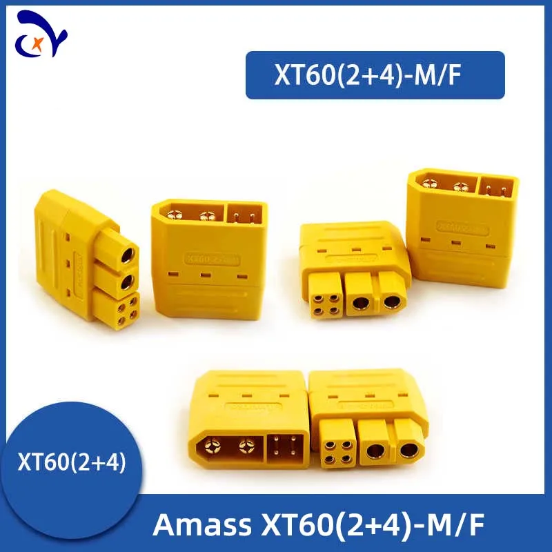 1PCS XT60(2+4) Plug with Signal pin with sheath welded wire authentic ...