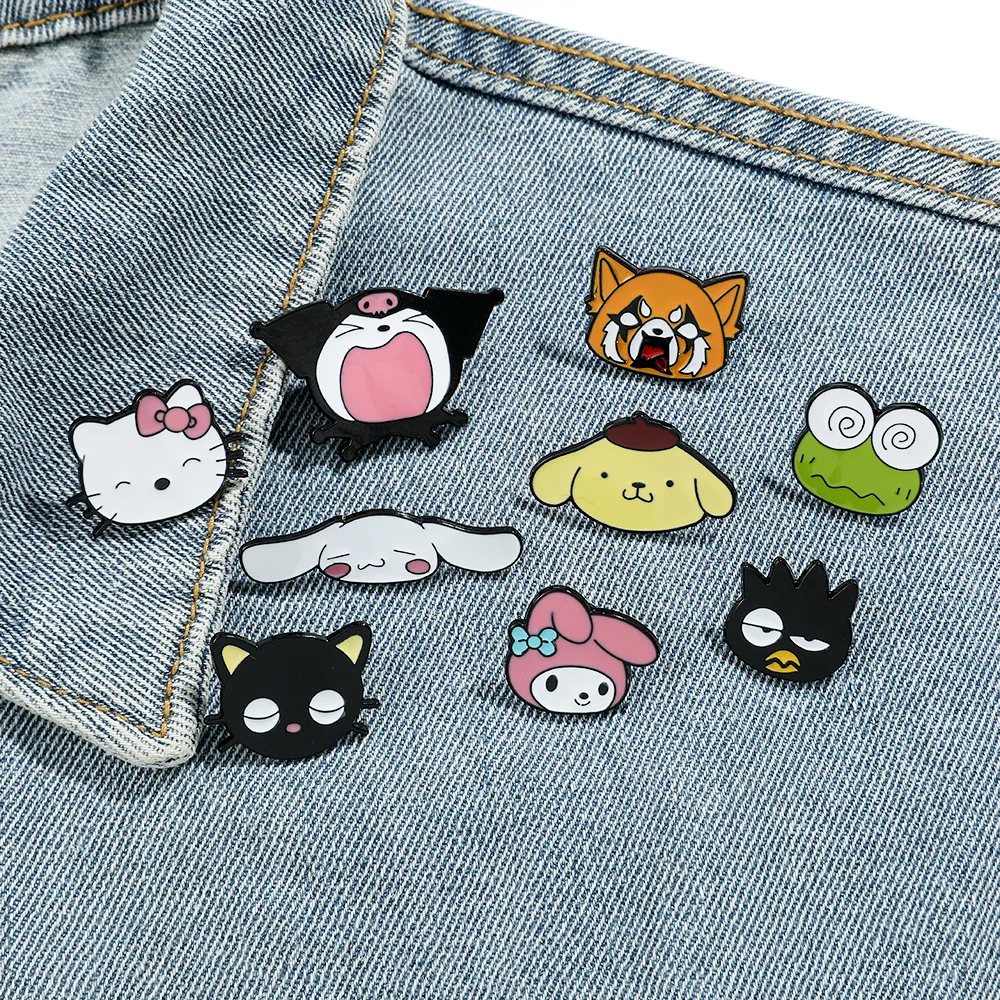 Sanrio-Cartoon-Brooch-Anime-Action-Figures-Hello-Kitty-Kuromi-Melody ...