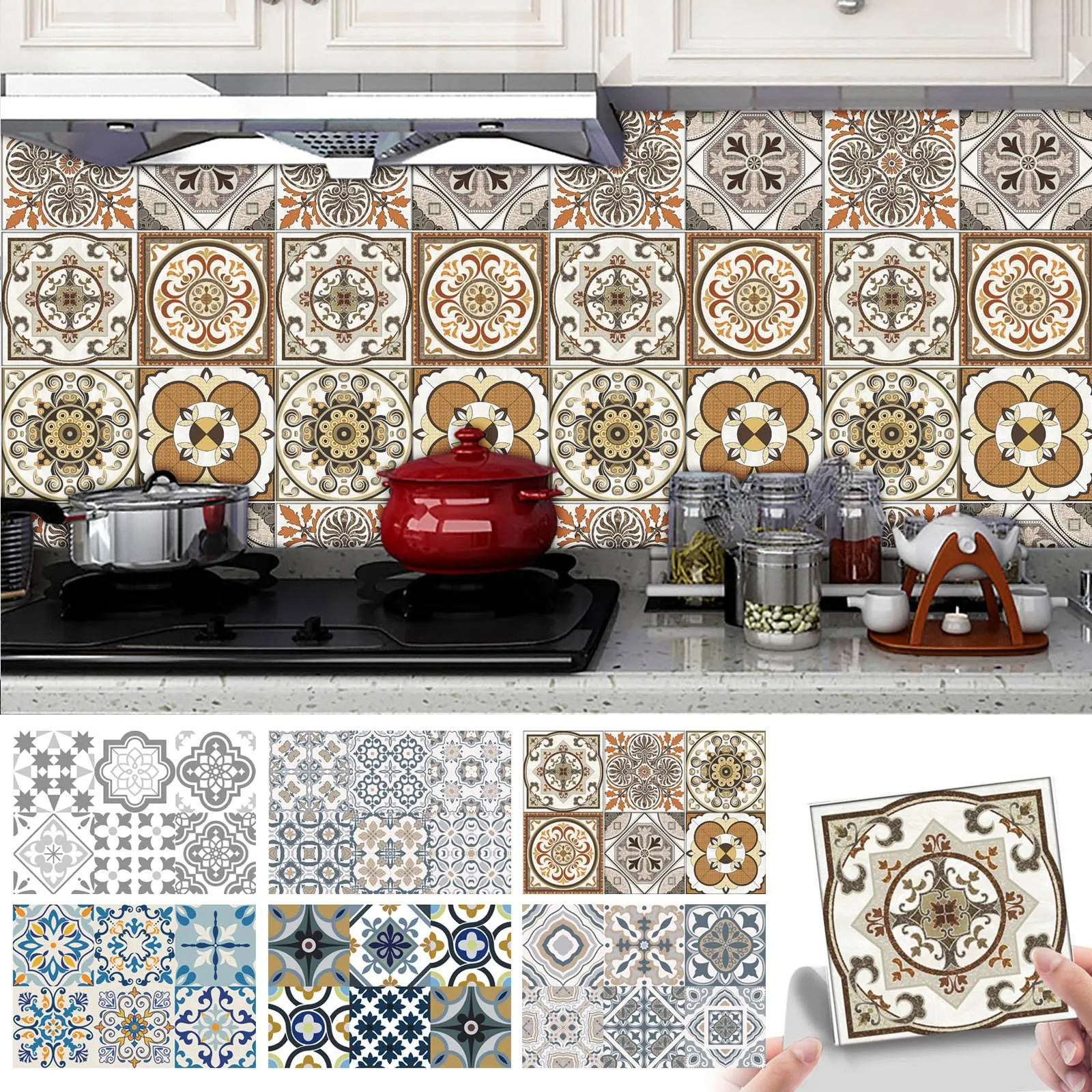 Waterproof-Self-adhesive-Wallpaper-Decal-Vintage-Lattice-Wall-Tile ...