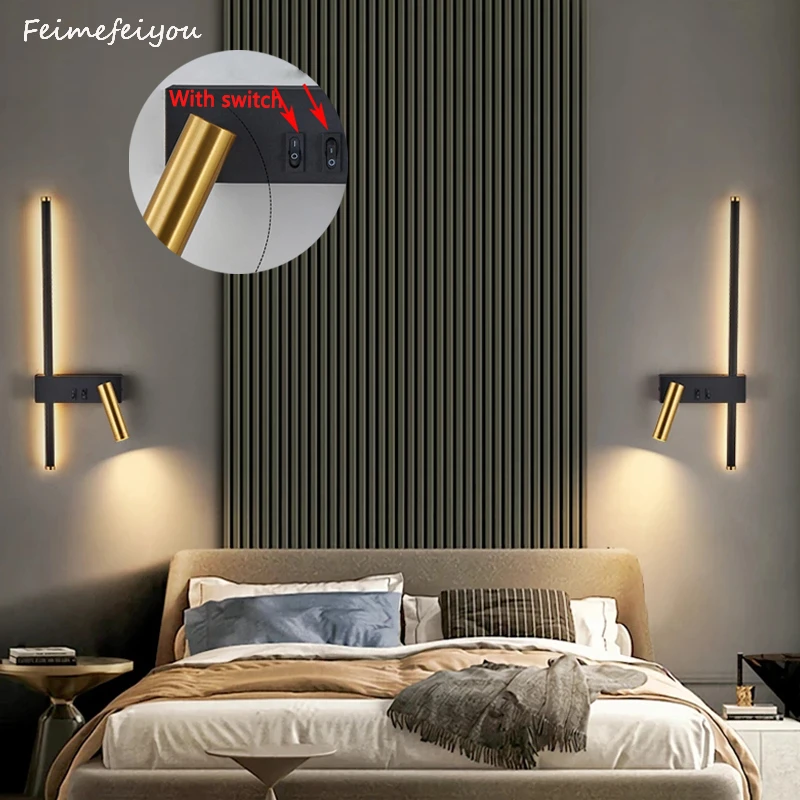 Interior Wall Light Adjustable Double Switch Led Lights For Room Study ...