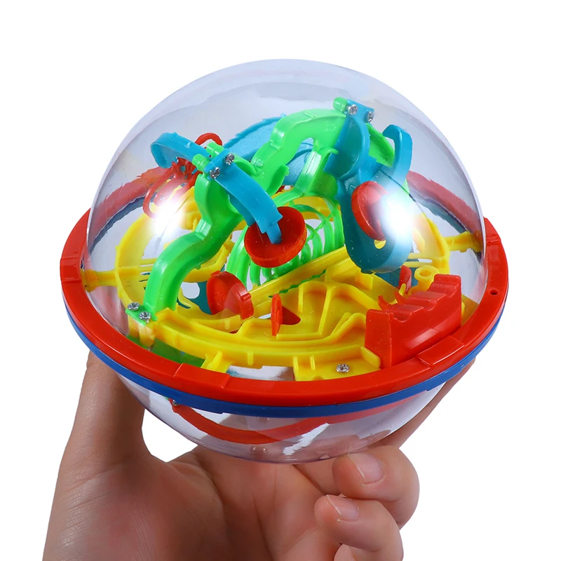 100 Step 3D Magical Maze Intellect Ball Labyrinth Sphere Globe Toys For ...