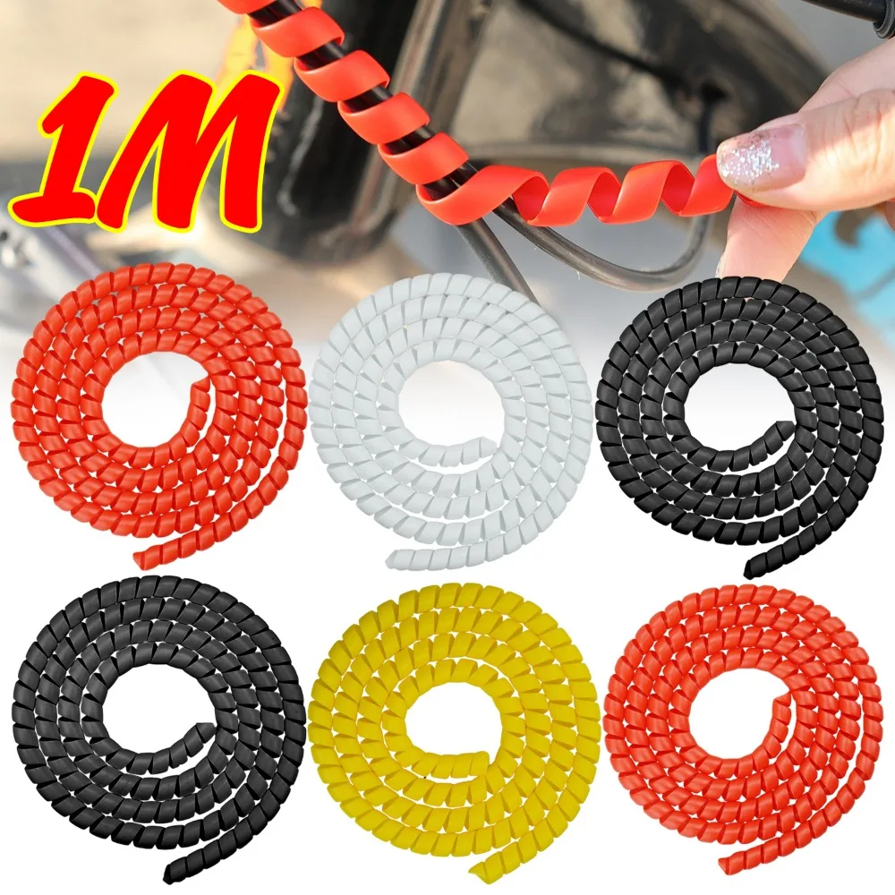 1M Spiral Cable Protector Wire Harness Tube Anti Wear Protective Sleeve ...