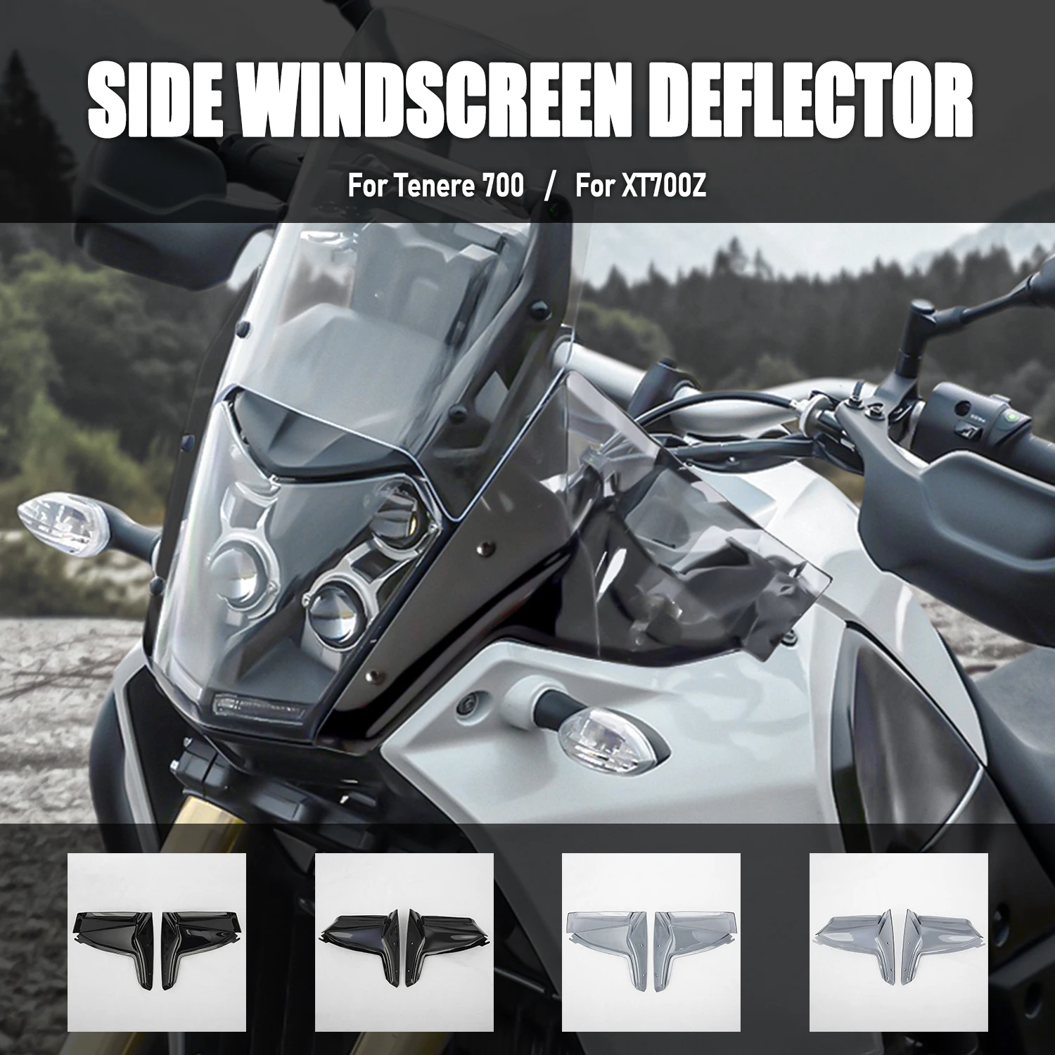 Motorcycle Side Windshield Windscreen Handshield Wind Deflector For ...
