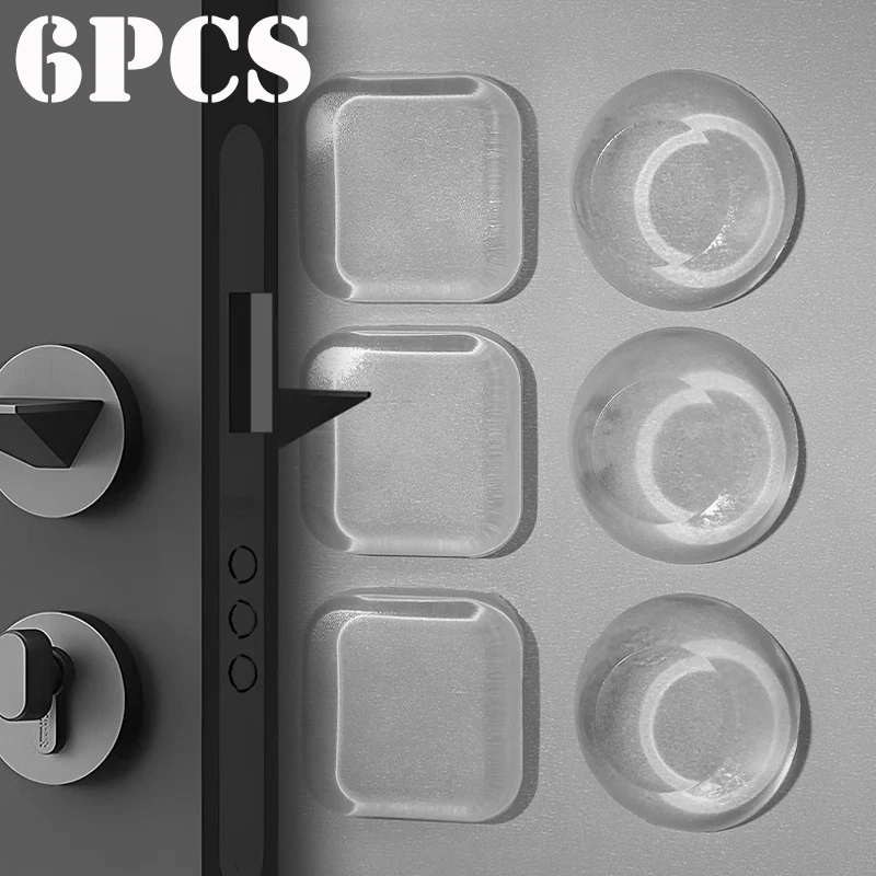 6pcs-Silicone-Door-Stopper-Stickers-Handle-Bumpers-Adhesive-Mute-Anti ...