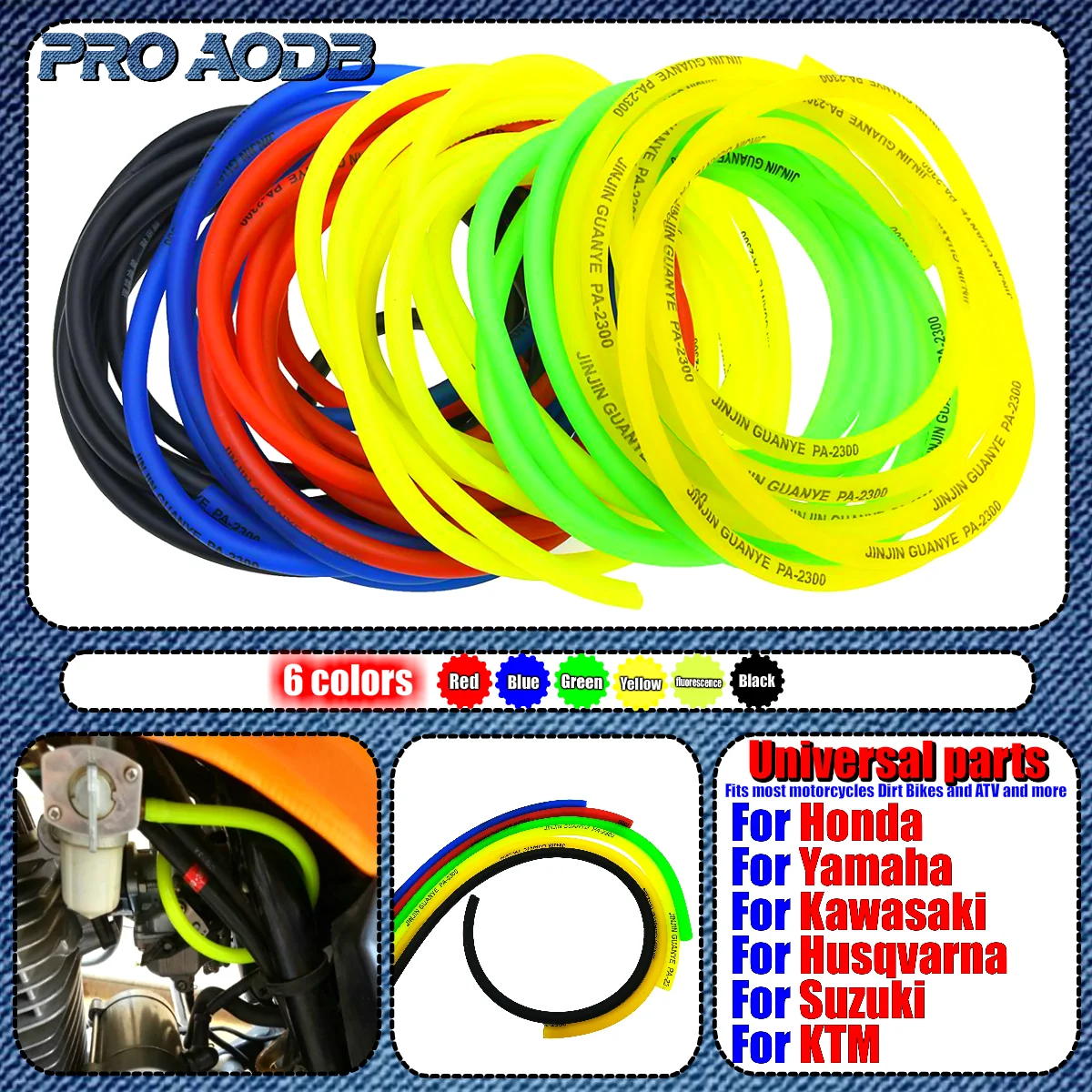 Motorcycle Universal Petrol Fuel Hose Gas Oil PipeTube High Temperature ...