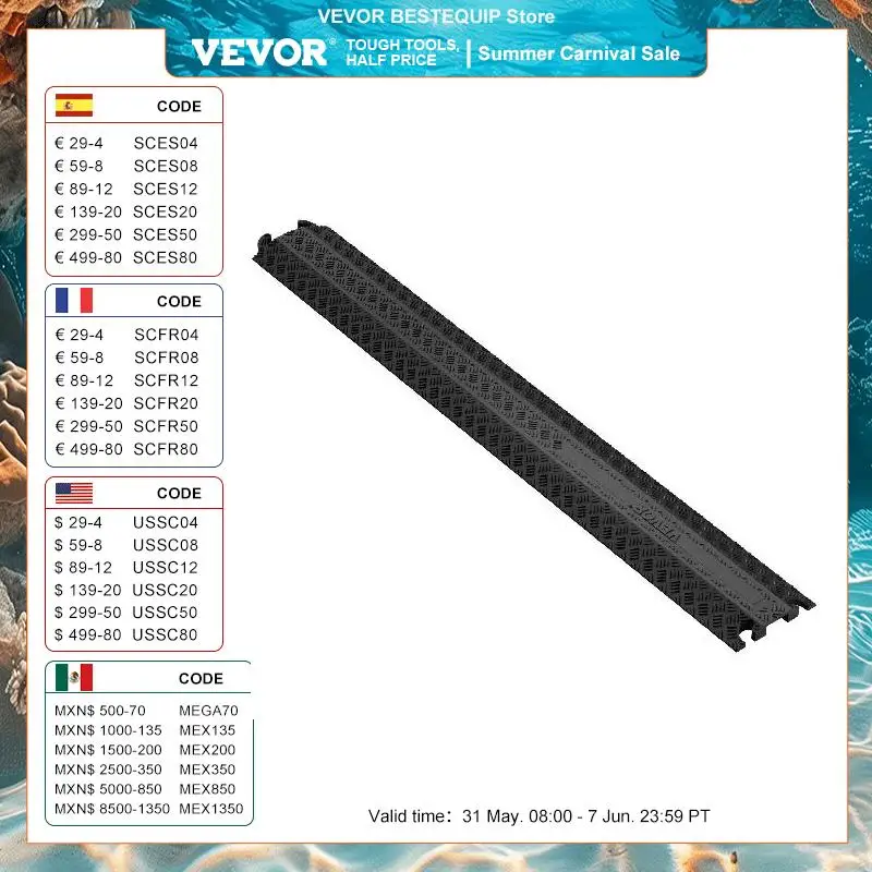VEVOR-Drop-Over-Cable-Cover-Ramp-2-000-lbs-axle-Load-Capacity-Heavy ...