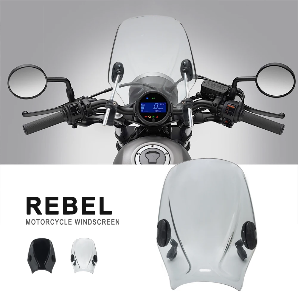 Universal-ABS-Windshield-Motorcycle-Windscreen-FOR-HONDA-REBEL-CMX-300 ...