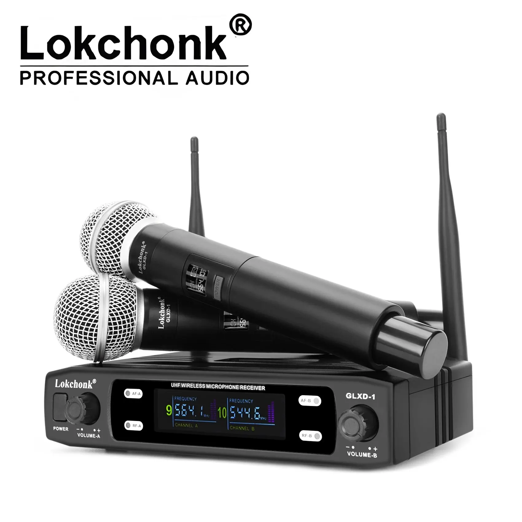 Professional-Wireless-Microphone-System-Dual-Channel-UHF-Fixed ...