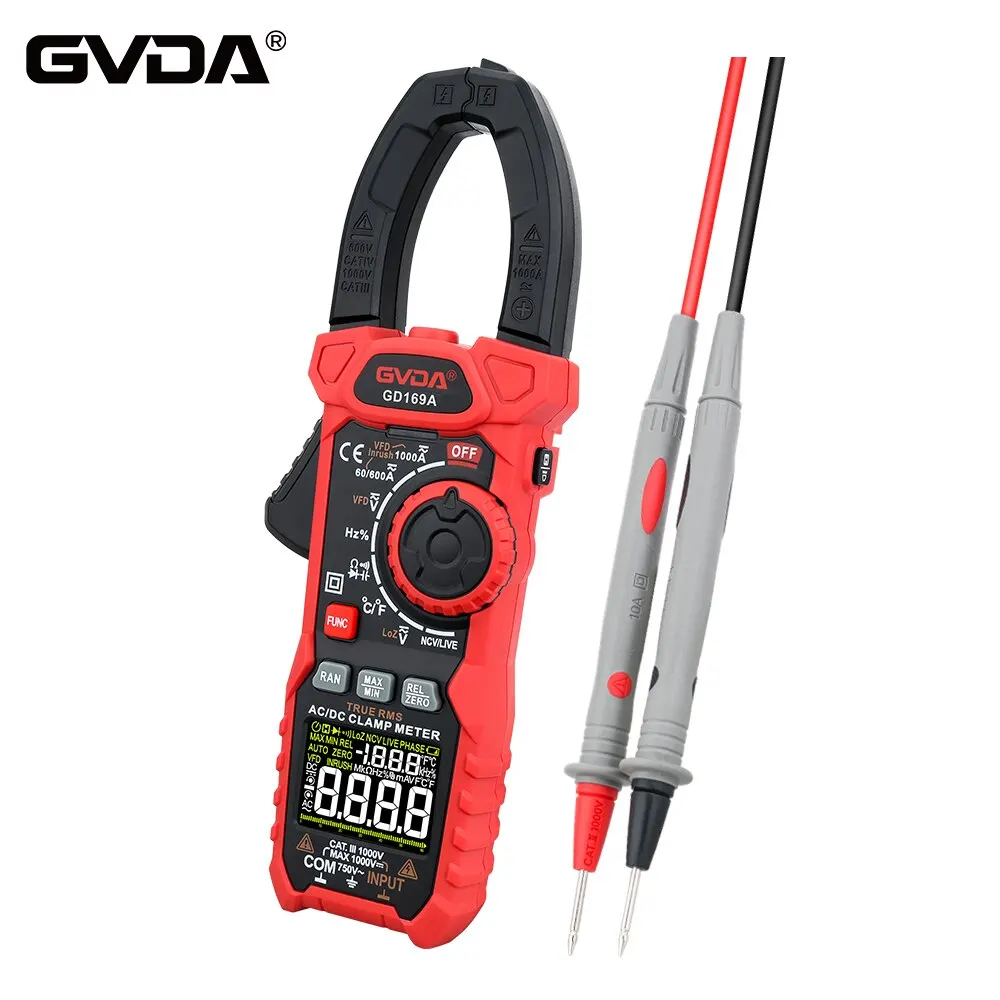 GVDA-Digital-Clamp-Meter-1000A-1000V-True-RMS-Multimeter-AC-DC ...